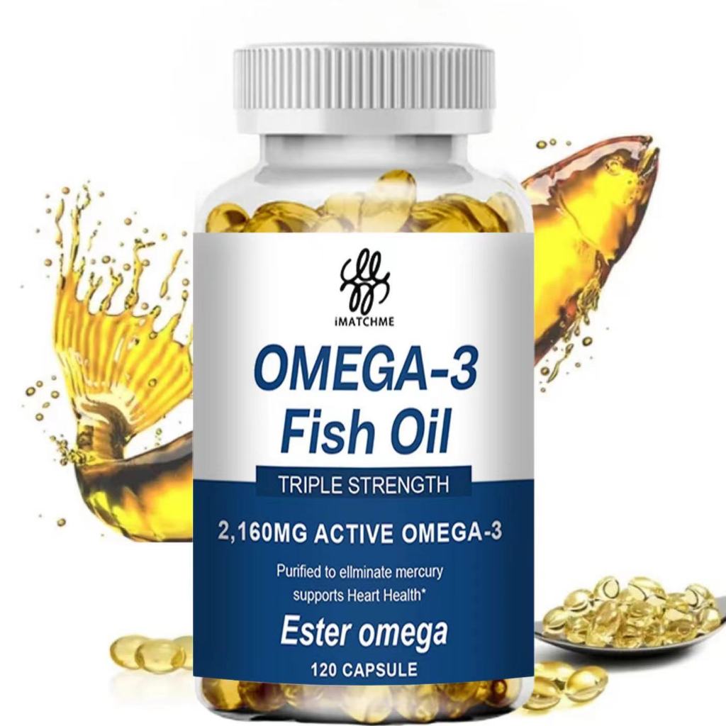 Jual iMATCHME Fish Oil OME 3 Capsules Are Rich In DHA And EPA, Improve Bad Mood, Relieve Stress ...