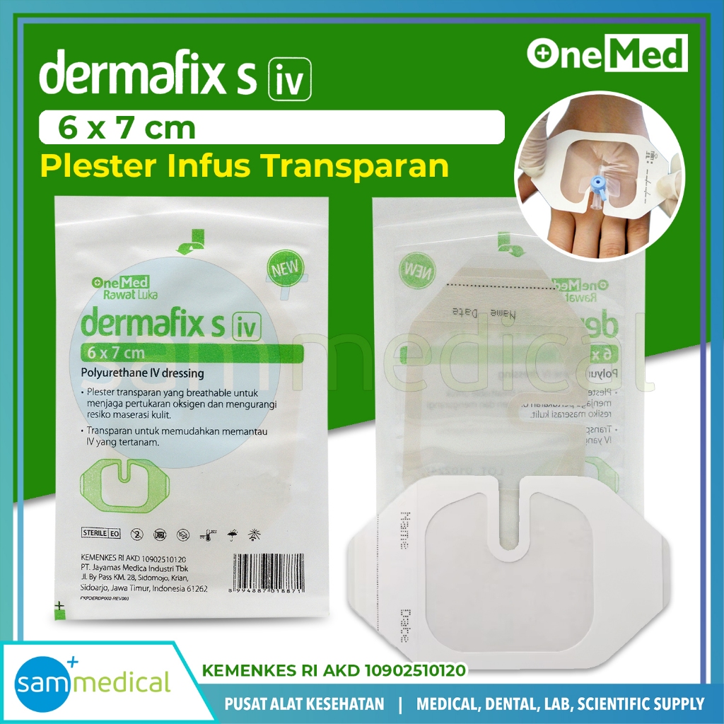 Jual OneMed Dermafix S IV Plester Infus Transparan / plester infus set ...