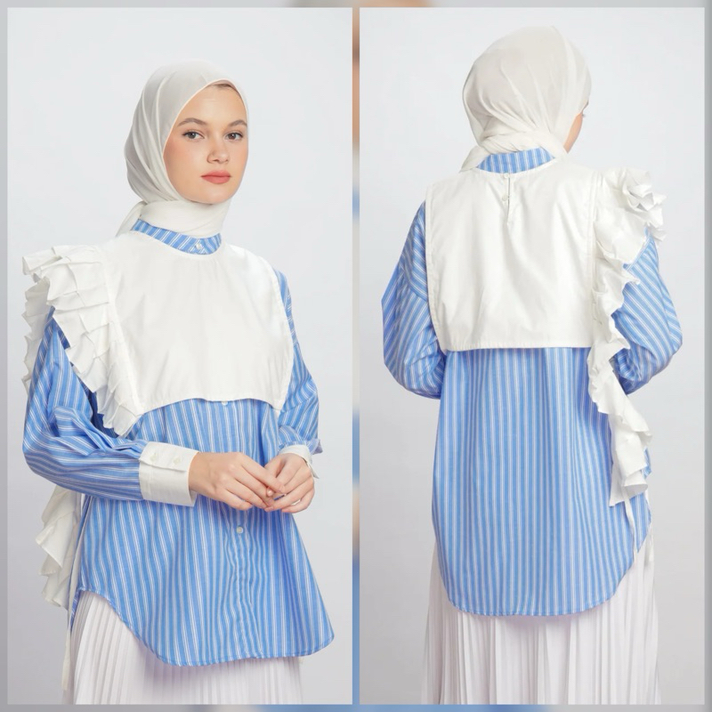 Jual ALEZA - ANDIRA SHIRT VEST BLUE || Basics you need | Shopee Indonesia