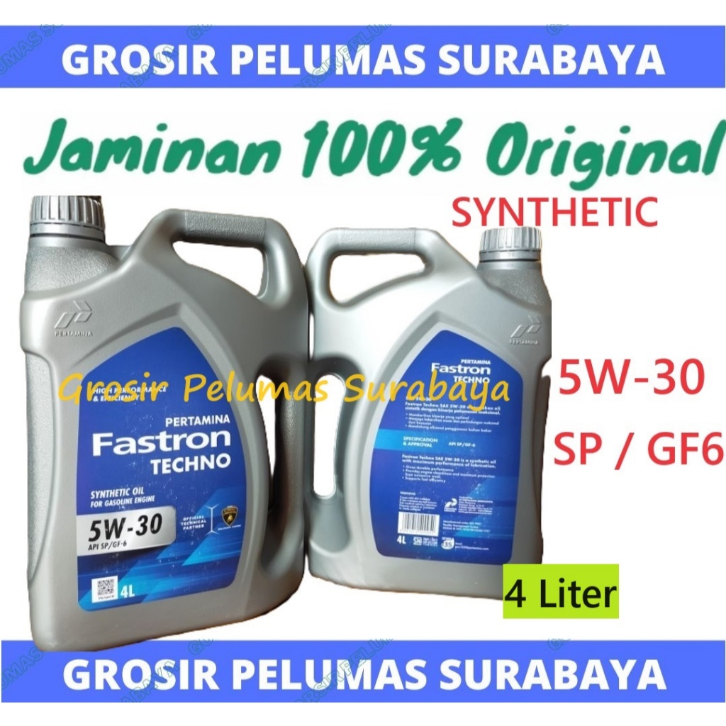 Jual ORIGINAL Pertamina Fastron Techno 5W-30 5W30 5w 30 Galon 4 Liter ...