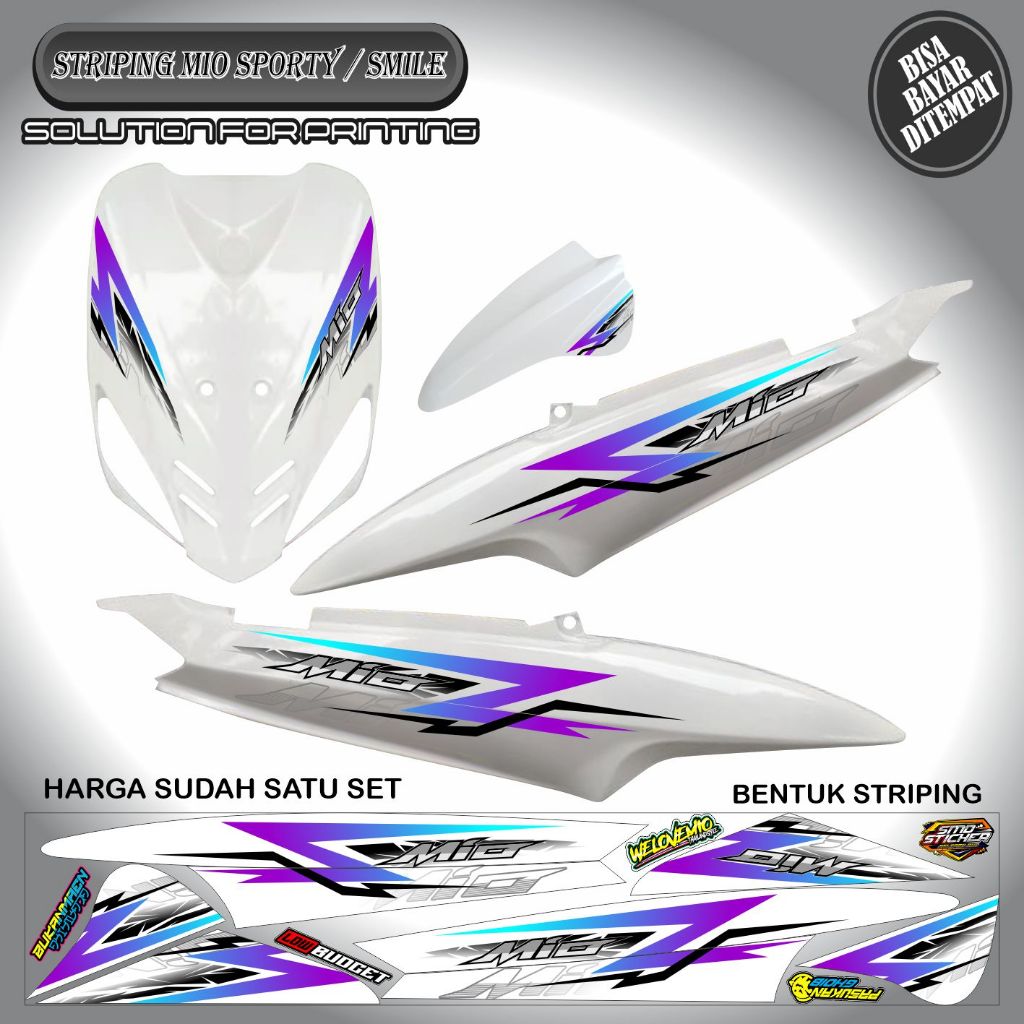 Jual STRIPING VARIASI 1 STICKER YAMAHA MIO SPORTY / MIO SMILE MOTIF RACING KEREN MURAH | Shopee ...