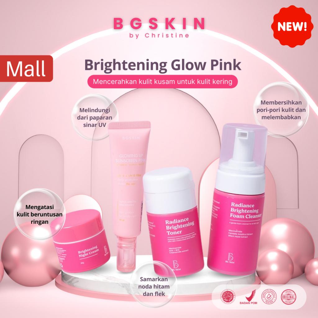 Jual BG SKIN [Mall] Paket Brightening Glow Pink | Shopee Indonesia