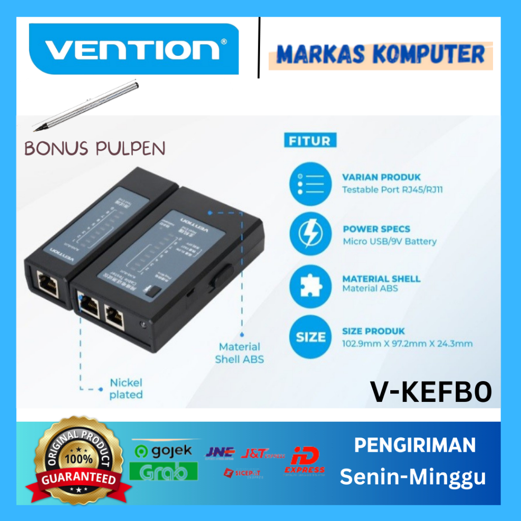 Jual Vention Alat Penguji Lan Tester Ethernet RJ45 RJ11 - KEF | Shopee ...