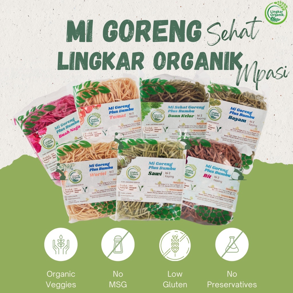 Jual Lingkar Organik Mie Goreng MPASI Mie organik low gluten | Shopee ...