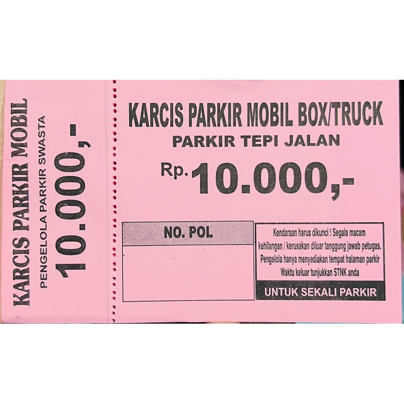 Jual KARCIS PARKIR MOTOR MOBIL UNIVERSAL KERTAS WARNA | Shopee Indonesia