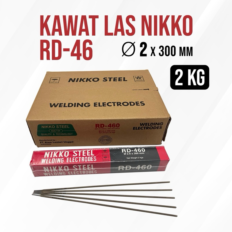 Jual KAWAT LAS NIKKO STEEL RD-460 2mm (2KG) | Shopee Indonesia