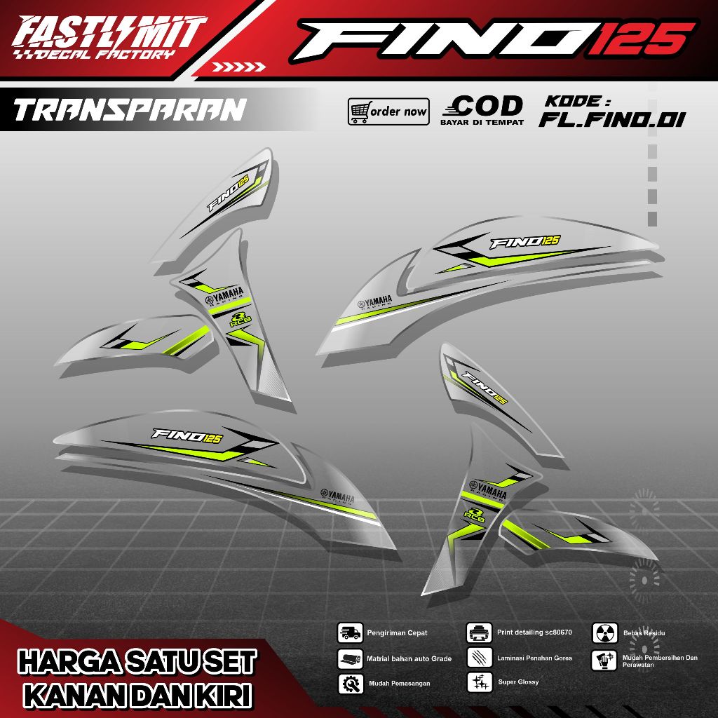 Jual Stiker Striping Transparan FINO 125-Stiker Sticker Variasi ...