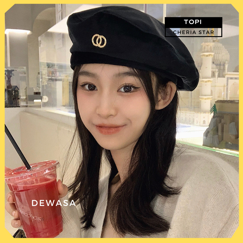 Jual Topi Baret Wanita Dewasa Fashion Korea Motif Love Beret Cewek Cap ...