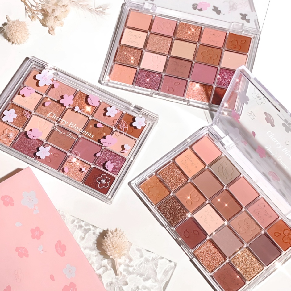 Jual Amys Diary Cherry Blossoms 2 Color Eyeshadow Pallate Matte Glitter ...