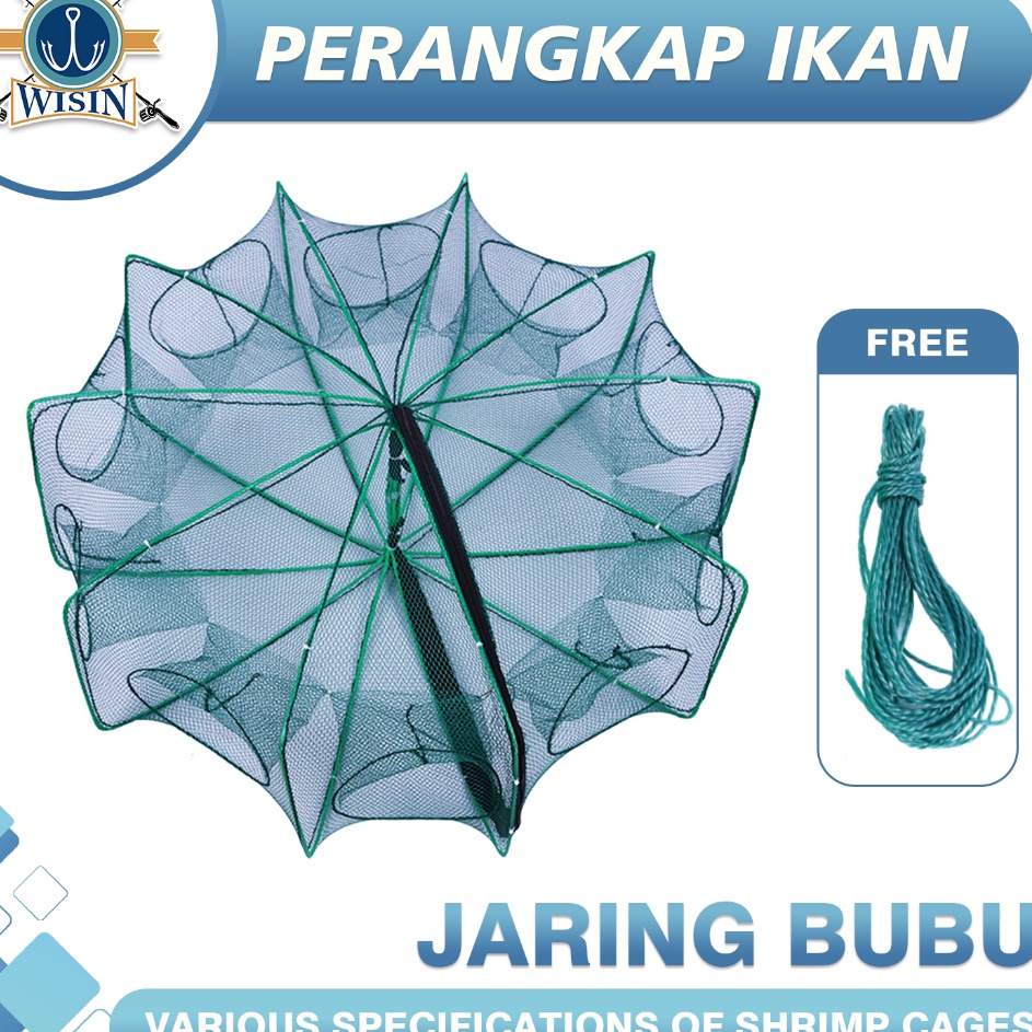Jual Baru WISIN JARING Perangkap Ikan Bubu Payung Multi Hole 6 Lubang2 ...