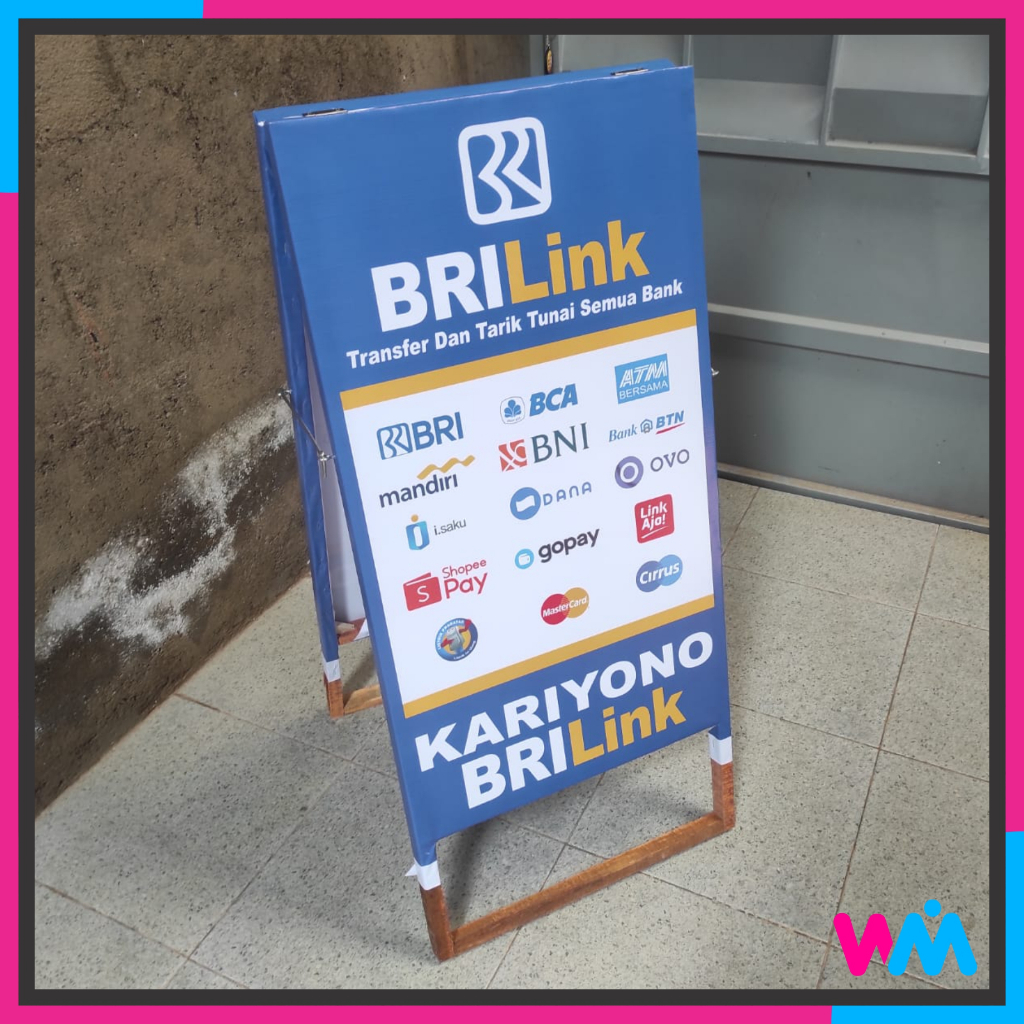 Jual BRI Link Stand Banner Segitiga Kayu Lipat 50 x 100 cm | Shopee ...