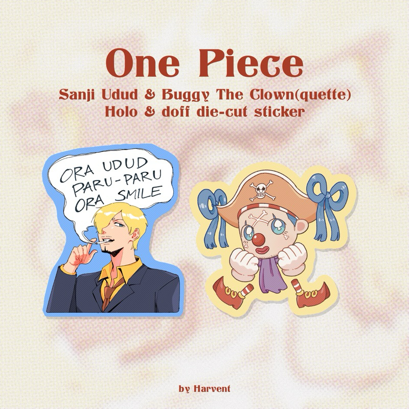 Jual One Piece Sanji & Buggy sticker - byharvent | Shopee Indonesia