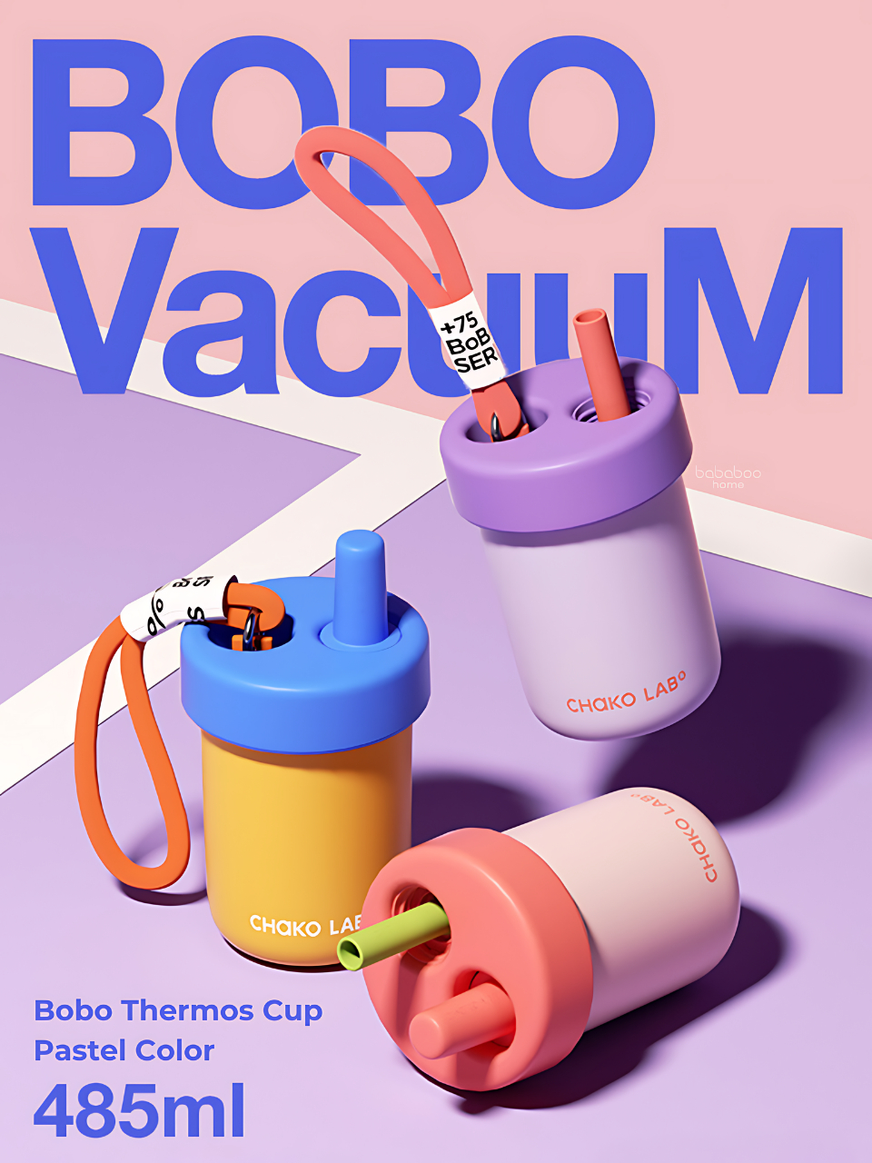 Jual CHAKO LAB Bobo Vacuum Cup Insulated Thermos 485ml - Pastel Color ...