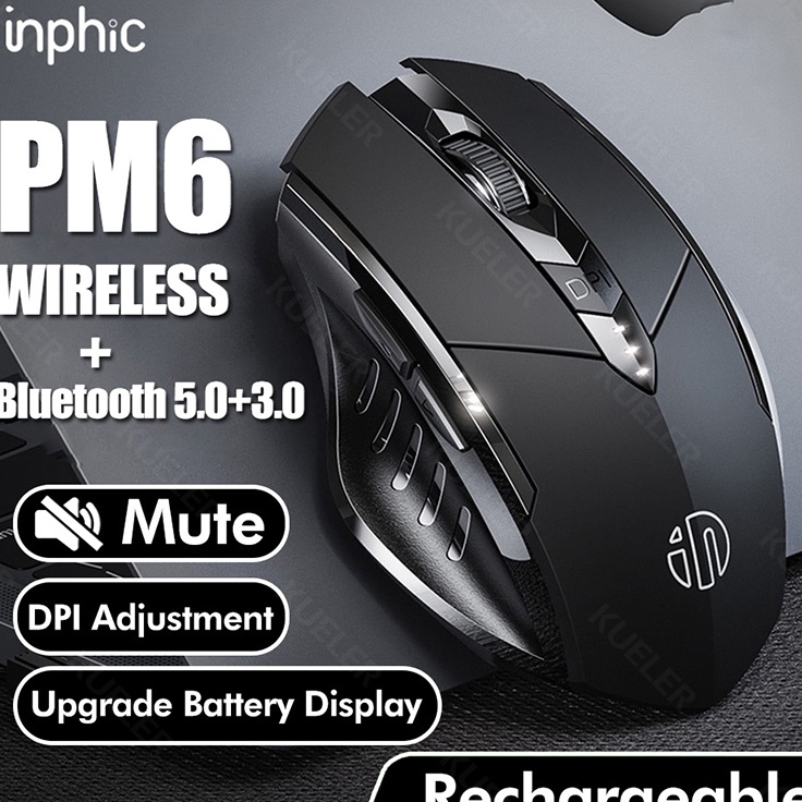 Jual Mouse Wireless Rechargeable 24G INPHIC PM6 Office Mute Mouse ...