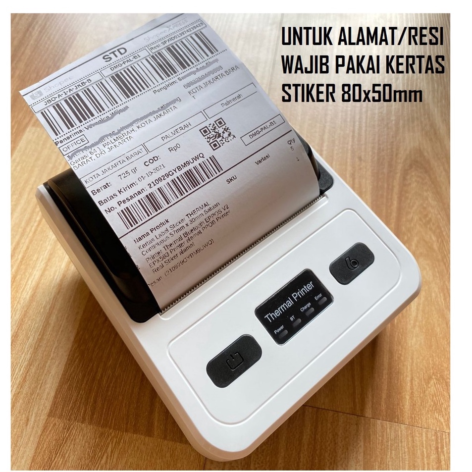 Jual SMARTCOM Printer Thermal Bluetooth 8 MM Label Alamat MARKET PLACE ...