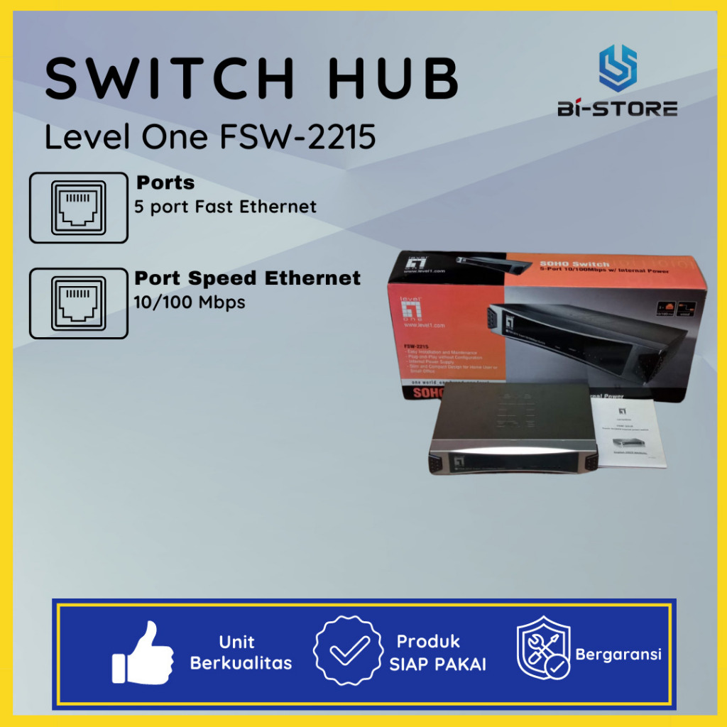 Jual Switch Hub 5 Port LevelOne FSW-2215 Lengkap Dengan Dus | Shopee ...