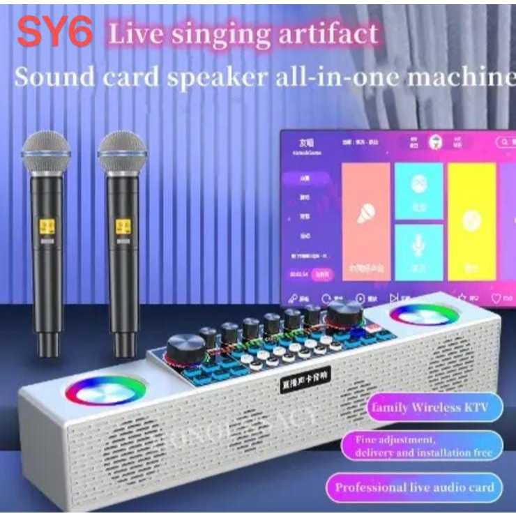 Jual SOUNDCARD SY6 SPEAKER all-in-one Bluetooth sound card plus mic k58 ...