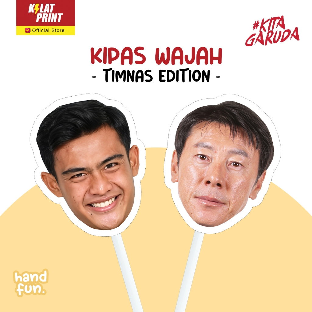 Jual Kipas Wajah Prop Hand Fan Muka Wajah Stick Balon Timnas Edition ...
