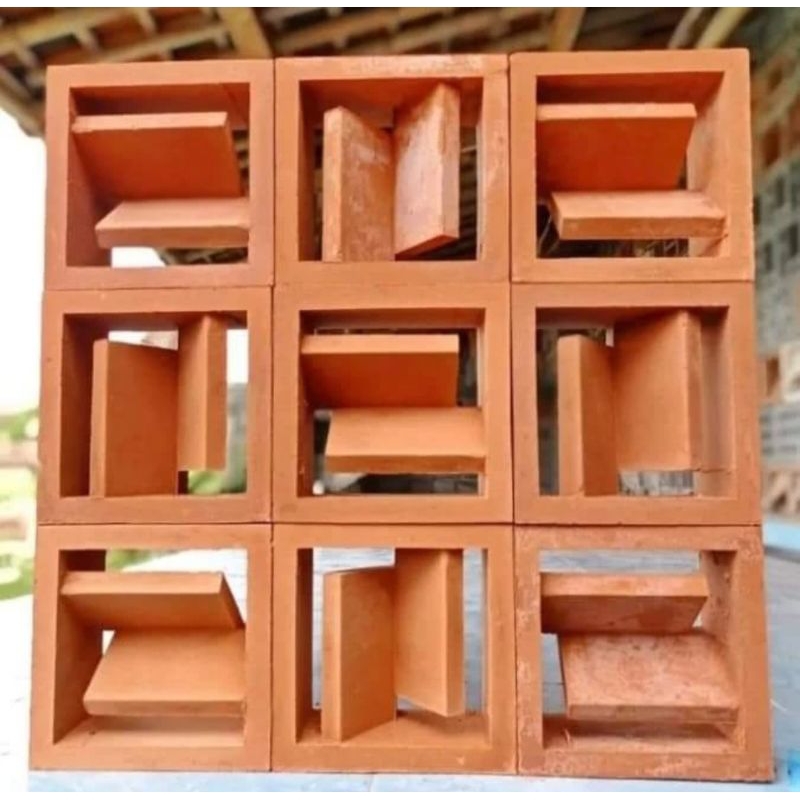Jual roster beton loster minimalis motif jendela merah | Shopee Indonesia