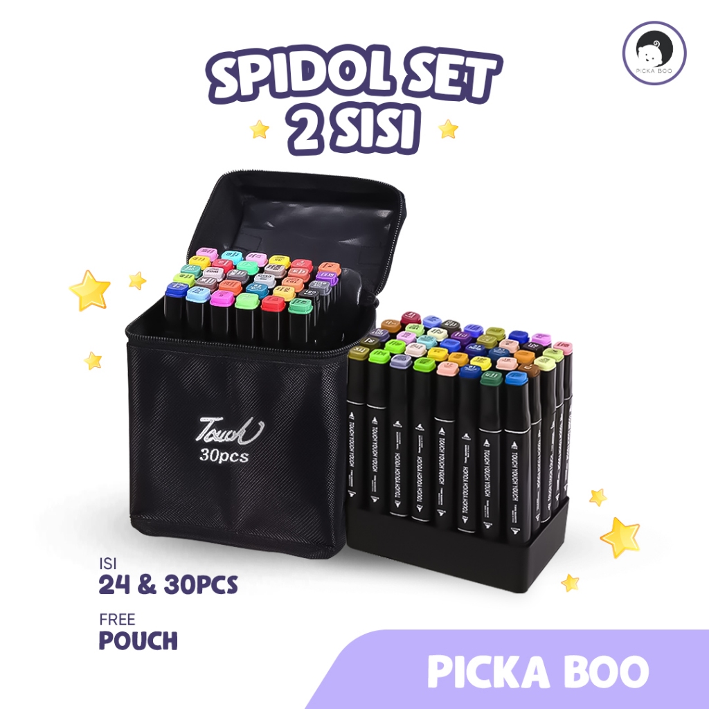 Jual PICKA BOO Spidol 2 Sisi Spidol Gambar 3D Pen Art Marker | Shopee ...