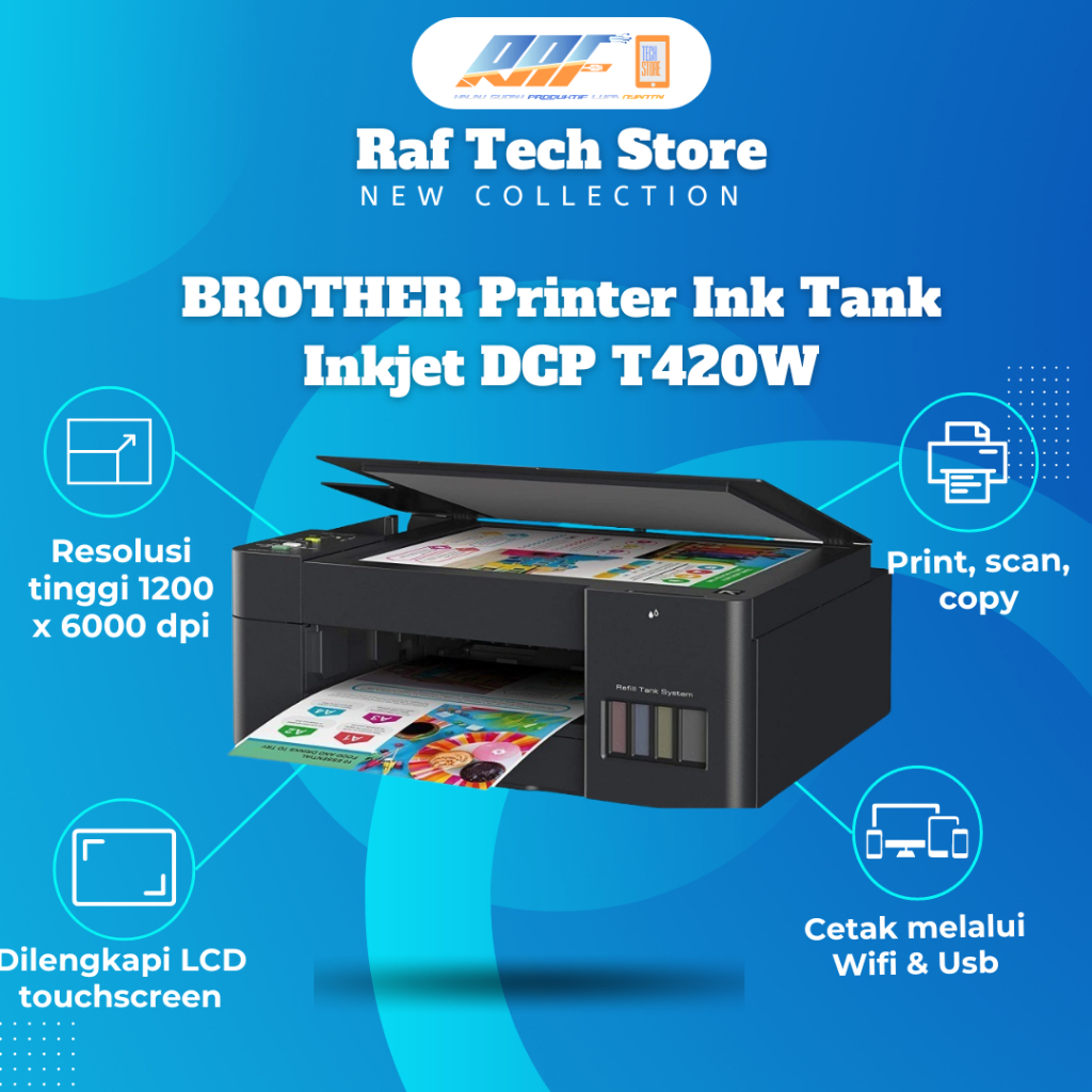 Jual BROTHER Printer Ink Tank Inkjet DCP T420W T420 W Print Scan Copy ...