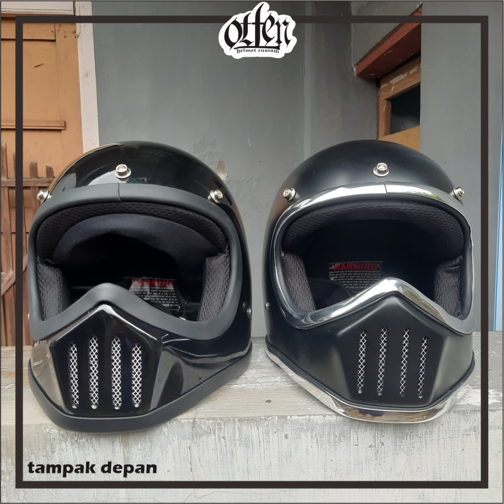 Jual Helm Cakil Retro Lis Chrome lis polos free packing by ottenhelmet ...
