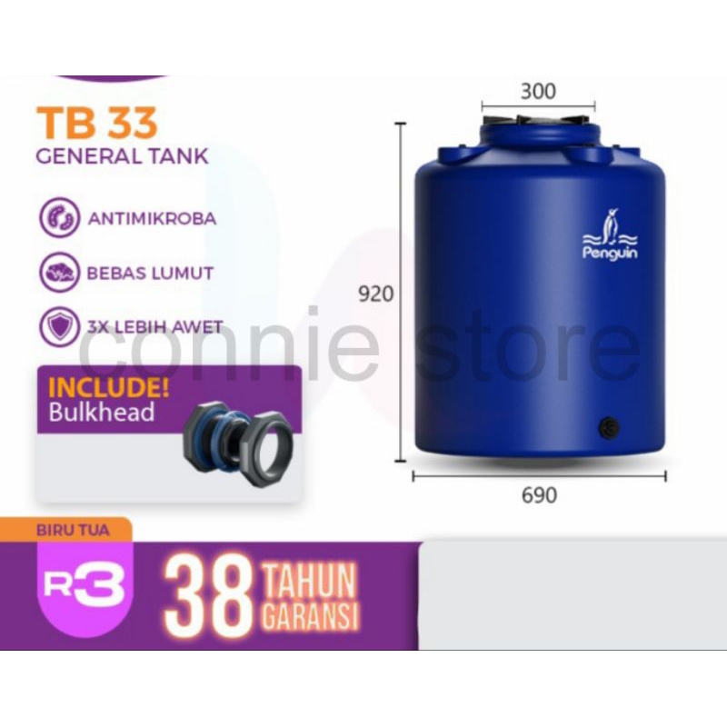 Jual Tangki 300 liter TB 32 Pinguin tandon air general tank | Shopee ...