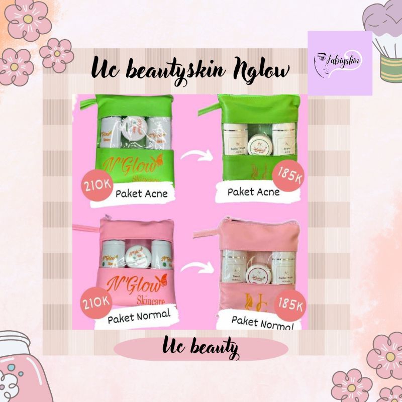 Jual ECER UC BEAUTY EX NGLOW REBORN SKINCARE | N'GLOW SKINCARE 100% ...