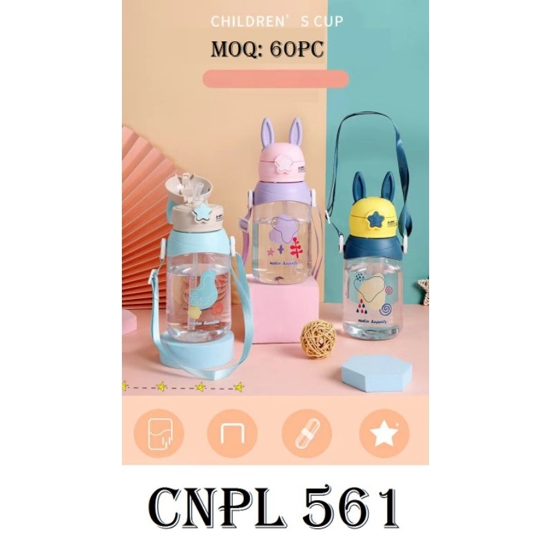 Jual botol minum anak lucu berbentuk kelinci CNPL 561-biru-pink-hijau ...