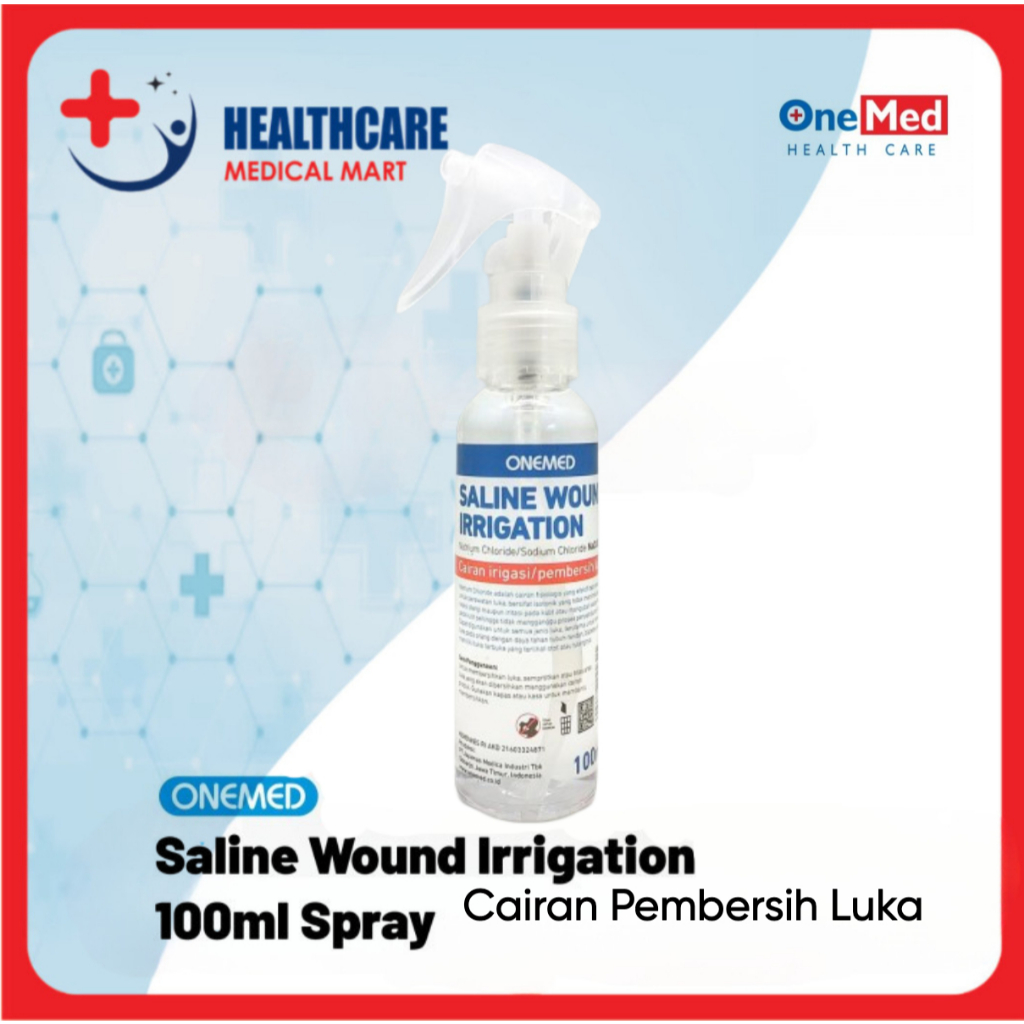 Jual ONEMED Saline Wound Irrigation Spray 100 Ml - Cairan Cuci Luka | Shopee Indonesia