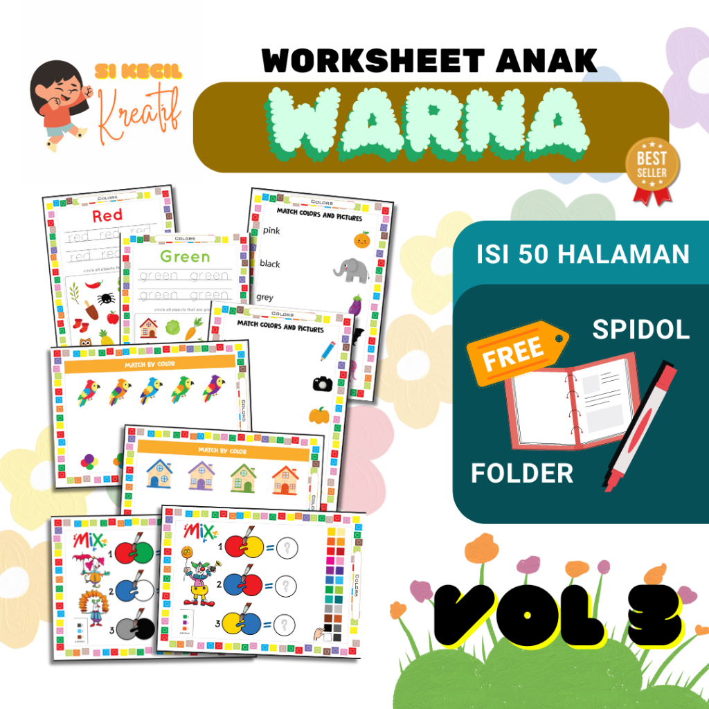 Jual Volume 3 - Warna - WORKSHEET BUKU BELAJAR AKTIFITAS DAN MENULIS ...