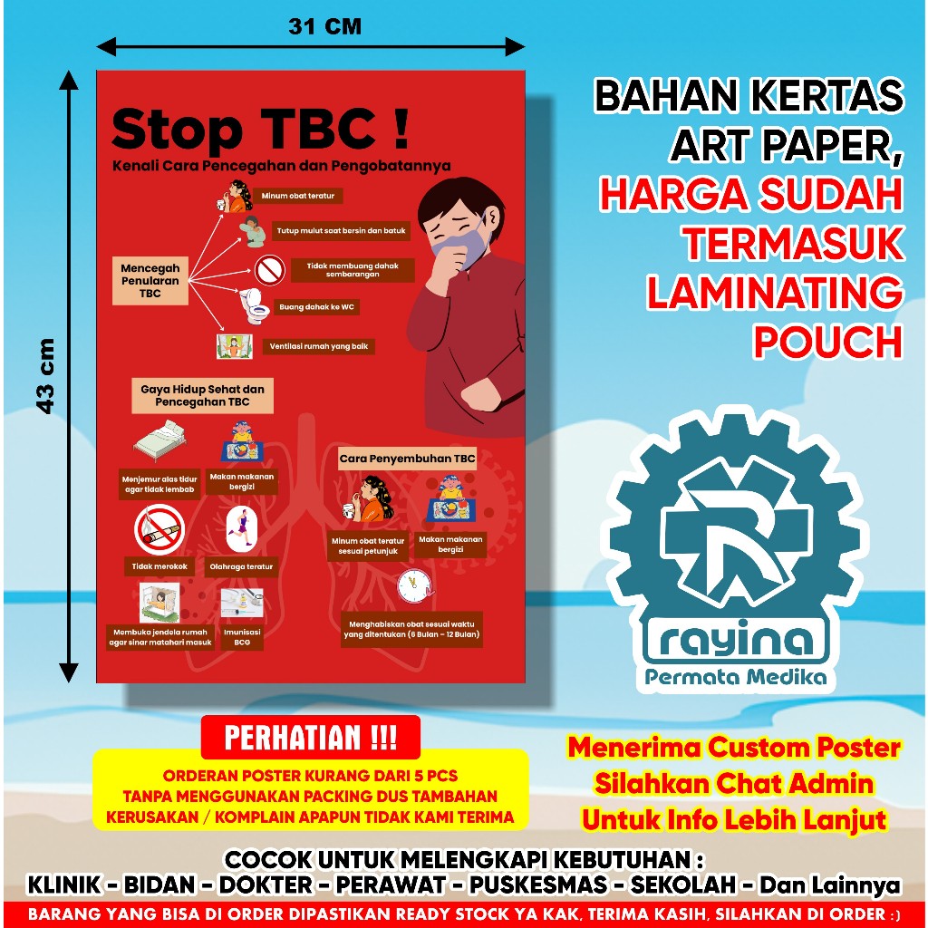 Jual Poster Stop TBC Kenali Cara Pencegahannya | Shopee Indonesia