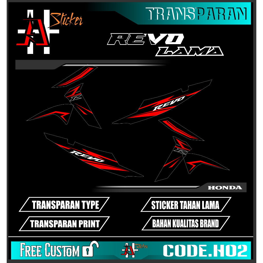 Jual STRIPING TRANSPARAN HONDA REVO LAMA STICKER MOTIF Transparan REVO ...