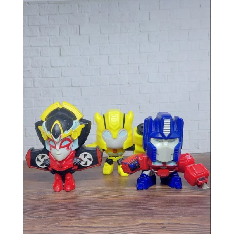 Jual Set 3pcs Transformers Figure Windblade, Bumblebee Optimus Prime mcd happy meal | Shopee ...