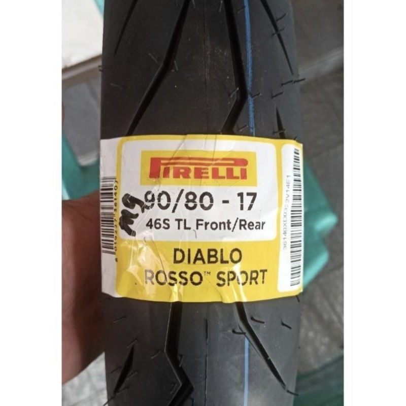 Jual BAN PIRELLI 90/80 17 DIABLO ROSSO SPORT TUBELESS SOFT COMPOUND ORI ...