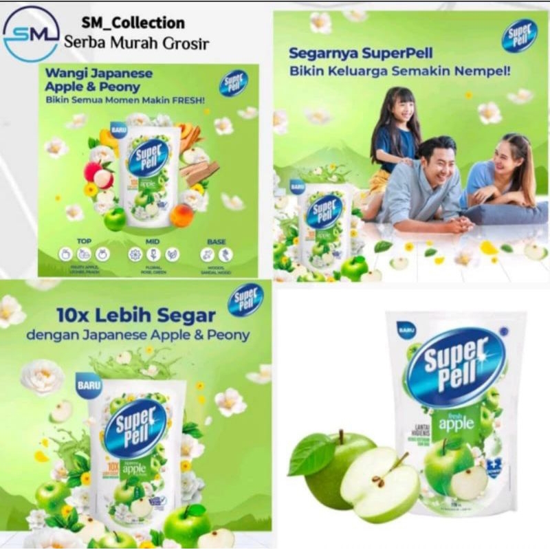Jual Pembersih Lantai/Pengharum Lantai/Super pell Apel 770Ml | Shopee Indonesia