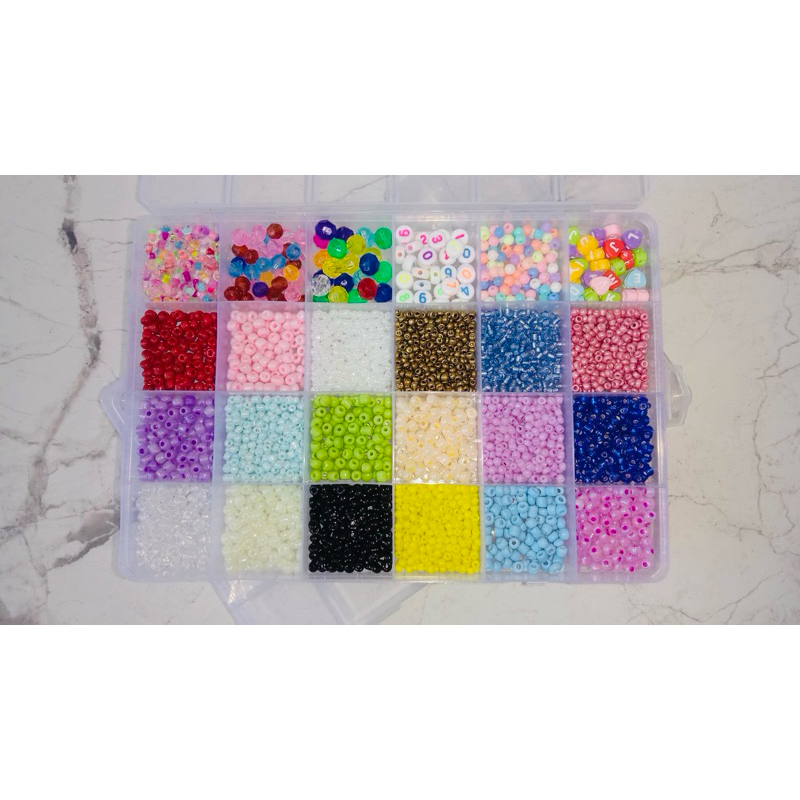 Jual Manik Pasir DIY paket meronce Paket Meronce DIY gelang 24 sekat ...