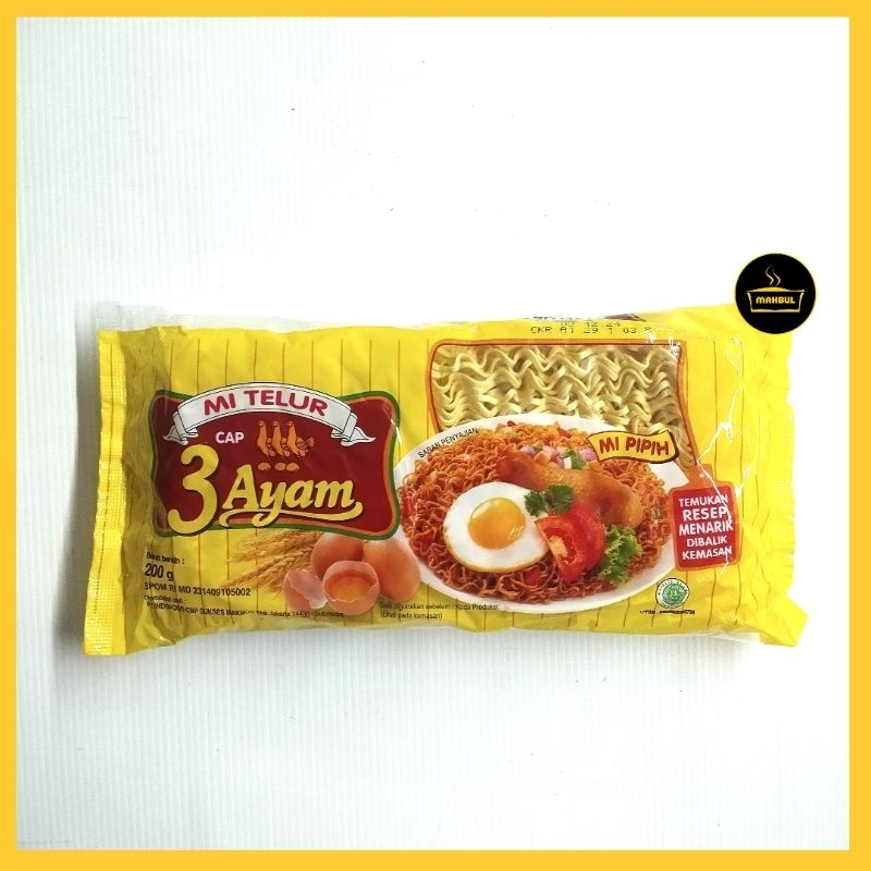 Jual Mie Telur Cap 3 Ayam 200gr | Shopee Indonesia