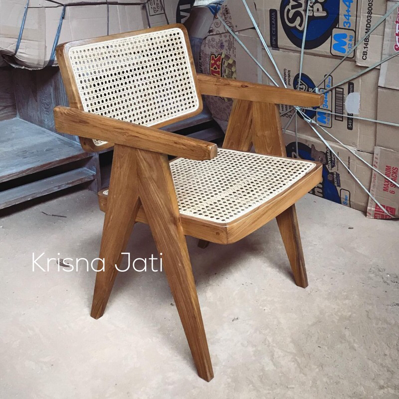 Jual kursi makan cafe A rotan kayu jati | READY STOCK | Shopee Indonesia