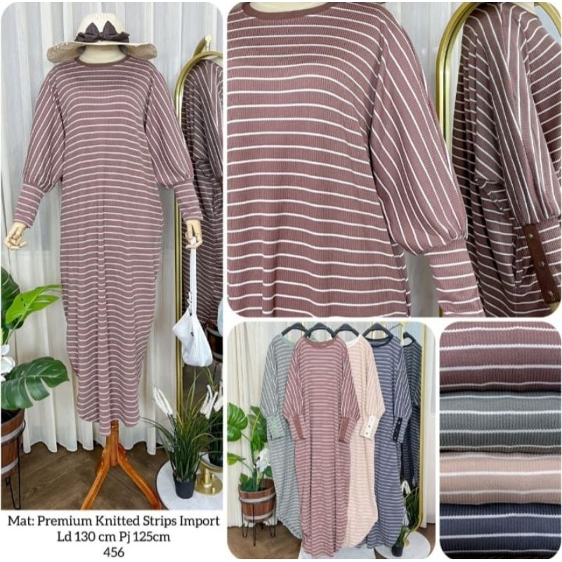 Jual Midi Knit Bettina Terbaru Motif Salur | Shopee Indonesia