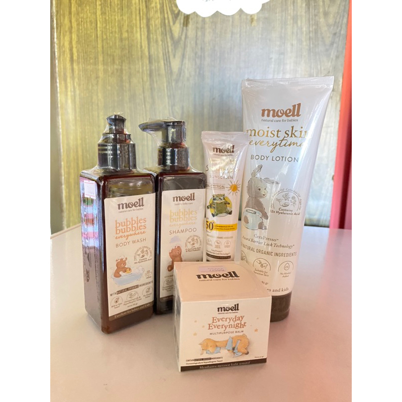Jual Moell Baby All Series / Shampoo/ Hair Lotion/ Sunscreen/ Body ...