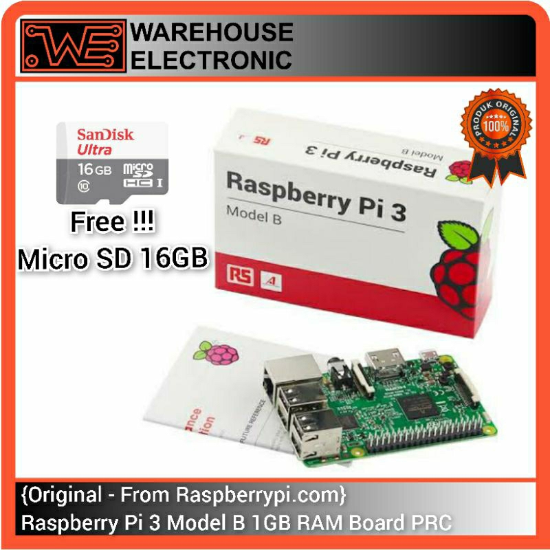 Jual Raspberry Pi 3 Model B Board PRC - Original From Rapberrypi.com Mini PC Komputer Raspi 3 ...