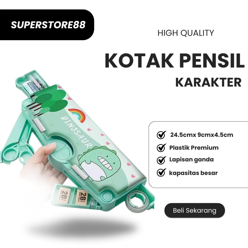 Jual Kotak Pensil Multifungsi Lengkap Peruncing Gunting Isolasi ...