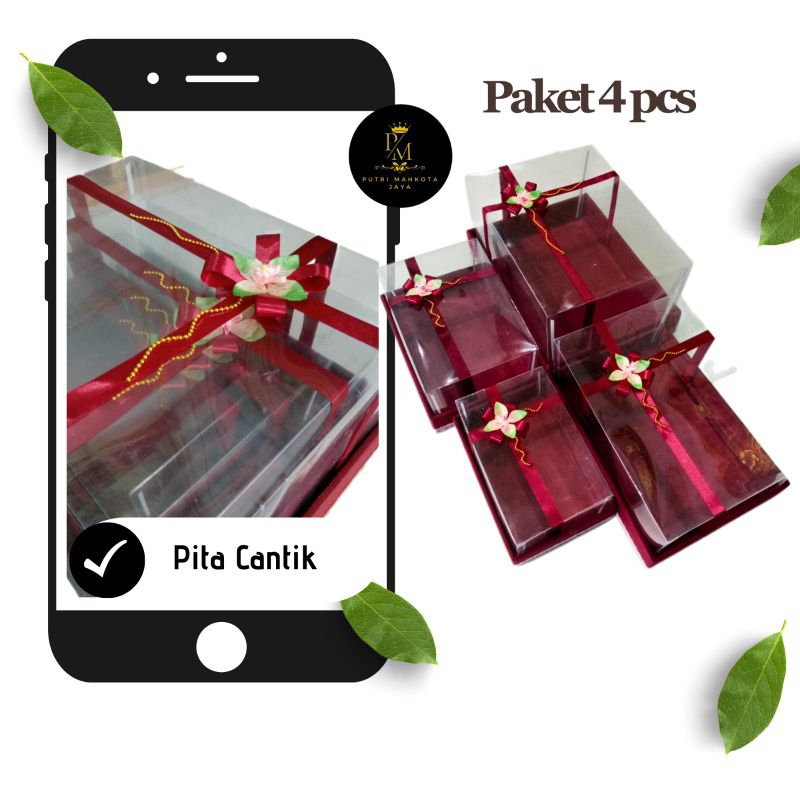 Jual Kotak Seserahan Pernikahan Set Lengkap Isi 4 Box Hantaran Parsel Mika | Shopee Indonesia