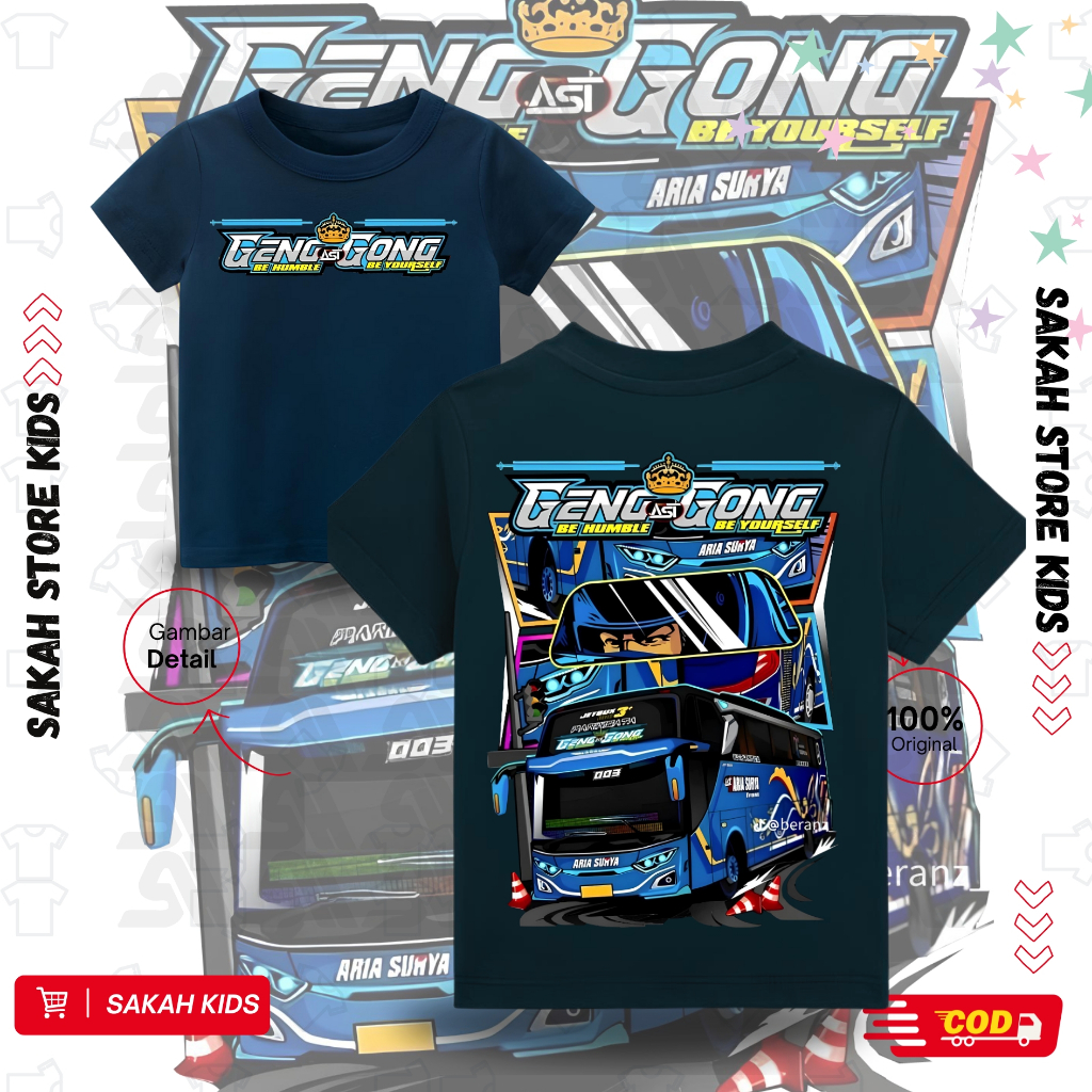 Jual Kaos Anak Custom Nama Combed 30s GENGONG BUS PARIWISATA Untuk Harian dan Hadiah Anak Laki ...