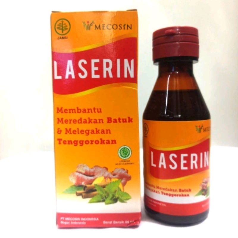 Jual Laserin sirup herbal obat batuk pelega tenggorokan 60ml | Shopee ...