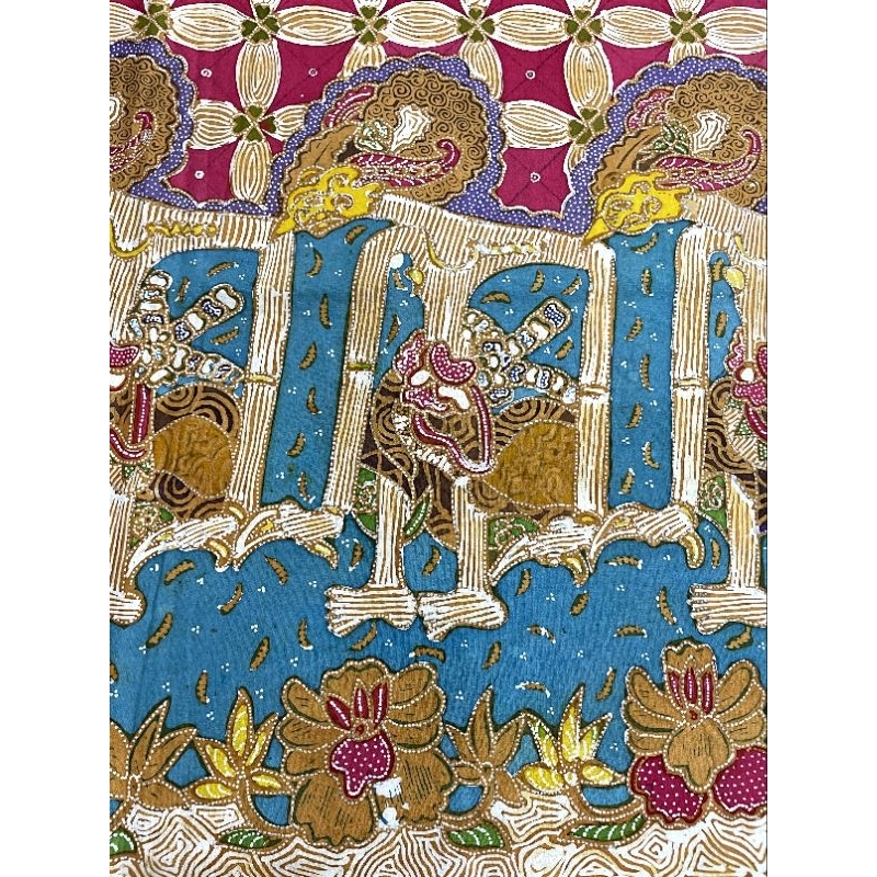 Jual Batik Lawas Tulis Pekalongan motif Wayang latar kawung warna ...