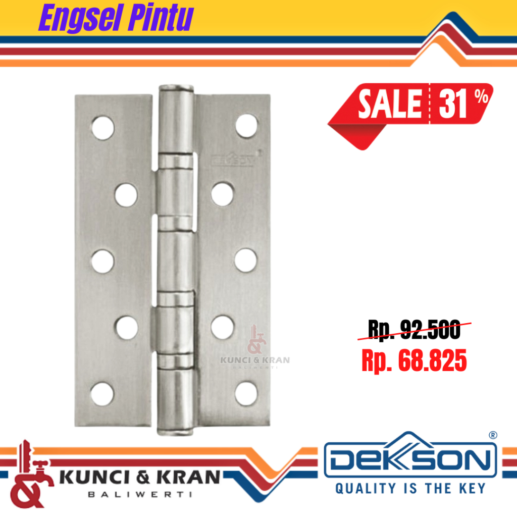 Jual Engsel Pintu Dekkson ES IR 5X3X3MM 4BB SN Engsel Besi Engsel Pintu ...