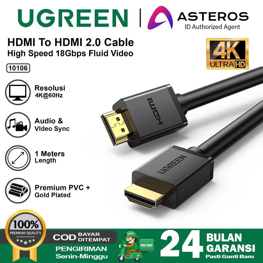 Jual UGREEN Kabel HDMI To HDMI 4K 60Hz 18Gbps Ultra HD 10 Meter 10110 | Shopee Indonesia