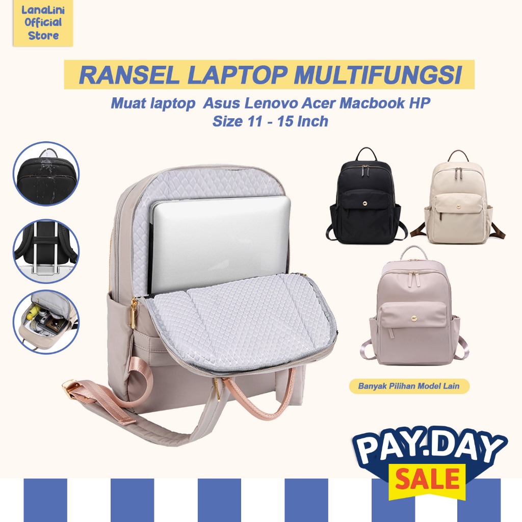 Jual Tas Punggung Ransel Banyak Kantong Sekolah Backpack Laptop ...